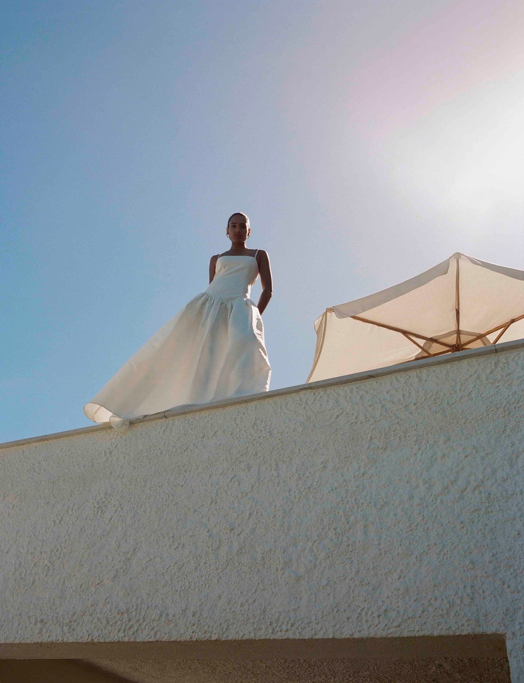 STYLE 075 // SCOOP NECK SILK MIKADO DROP WAIST DRESS – THE OWN STUDIO